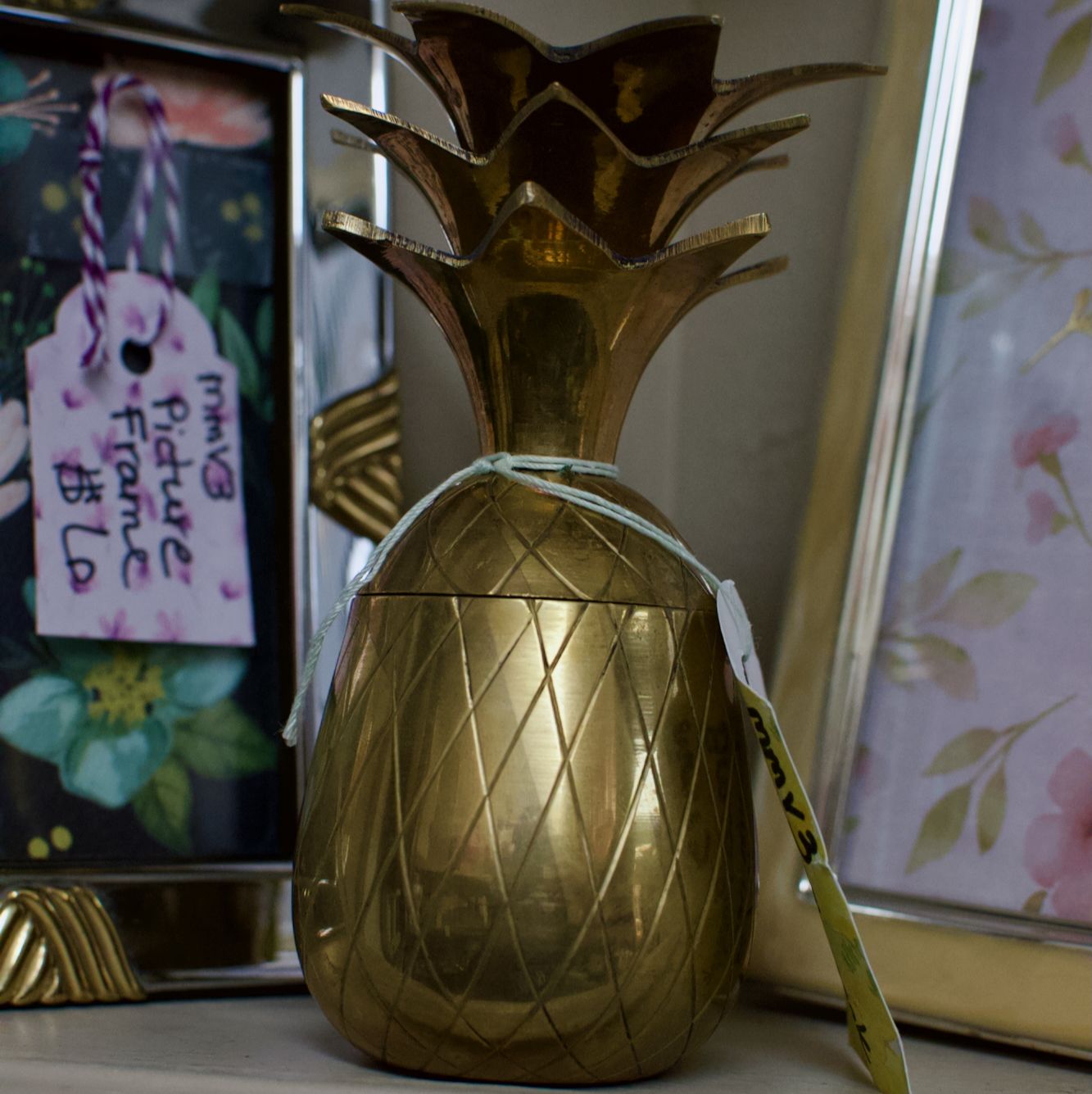 Brass pineapple container