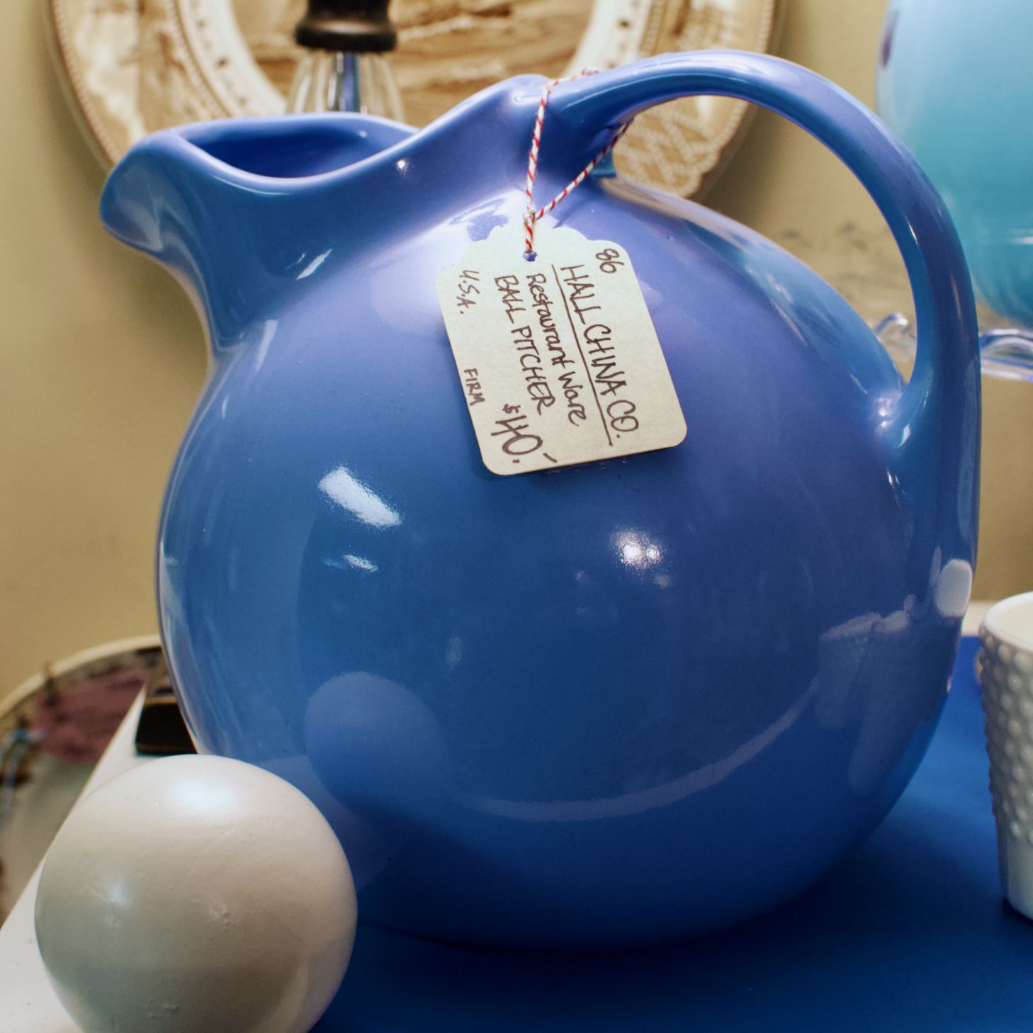 Hall China Co. restaurant ware ball pitcher. U.S.A.