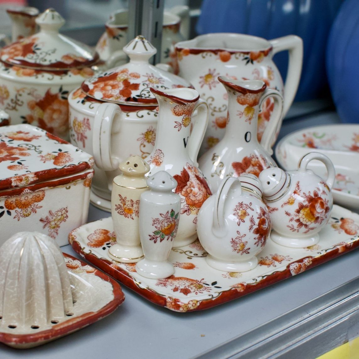 Hand painted Japan condiment set - 14 pcs