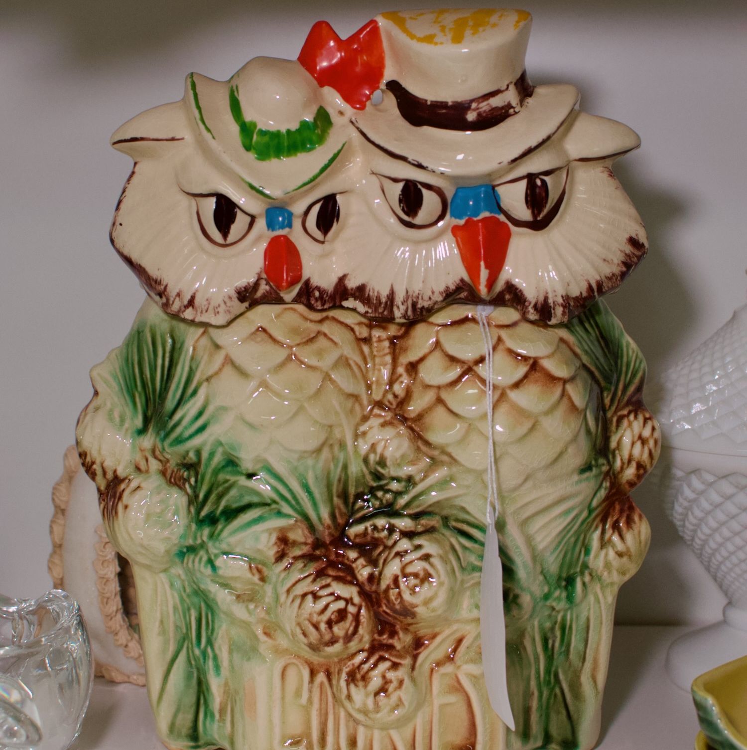 McCoy pottery Mr & Mrs owl cookie jar C. 1952 USA