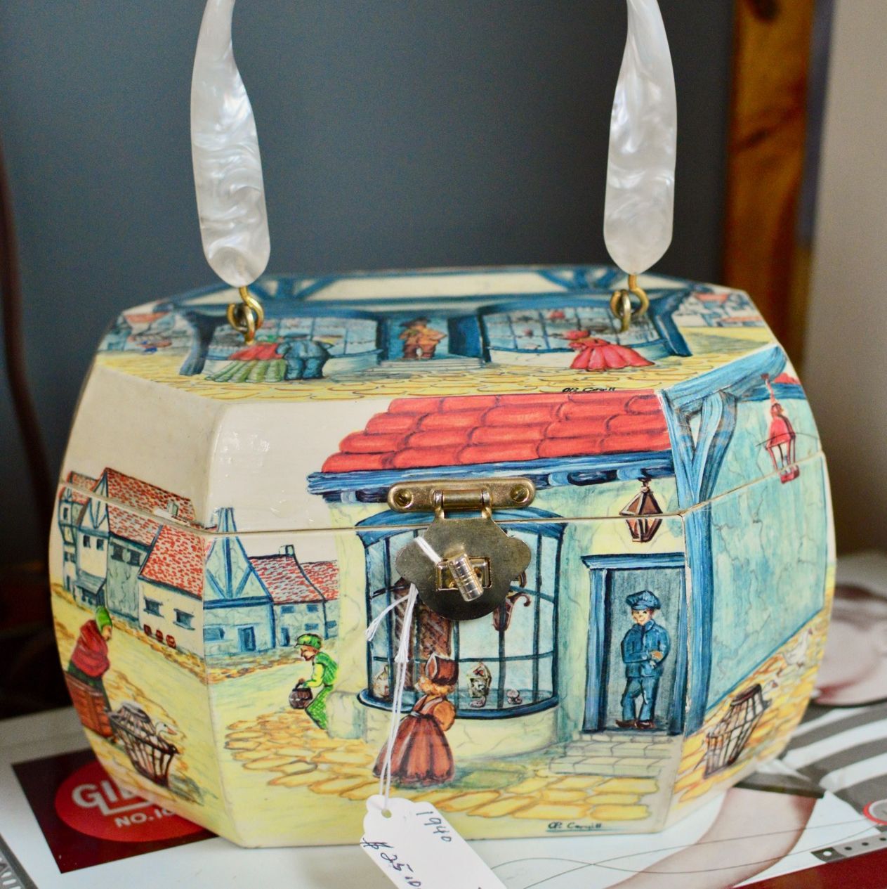 Painted box purse