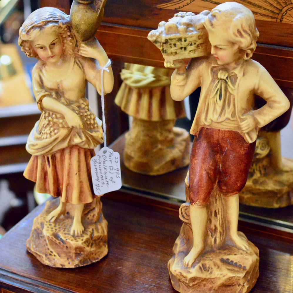 Pair of chalkware figurines, Germany