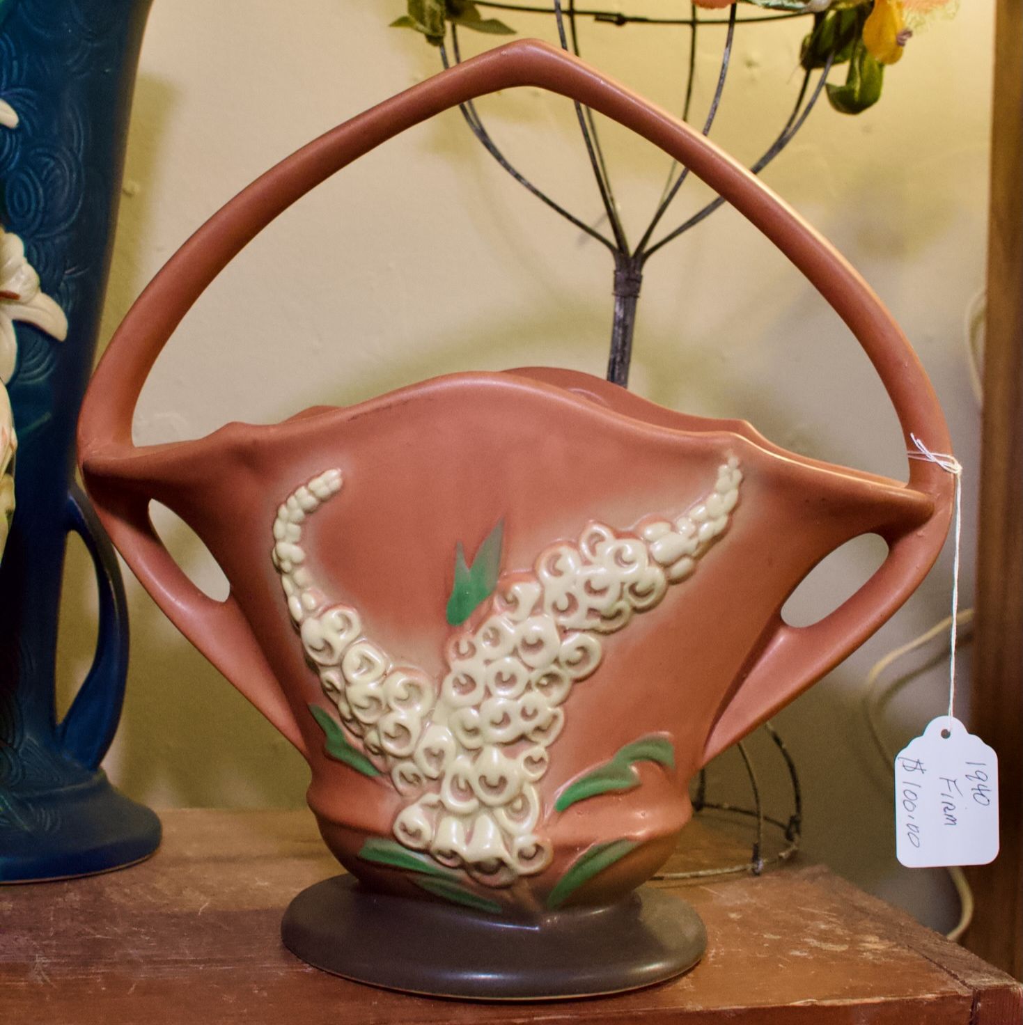 Roseville pottery basket