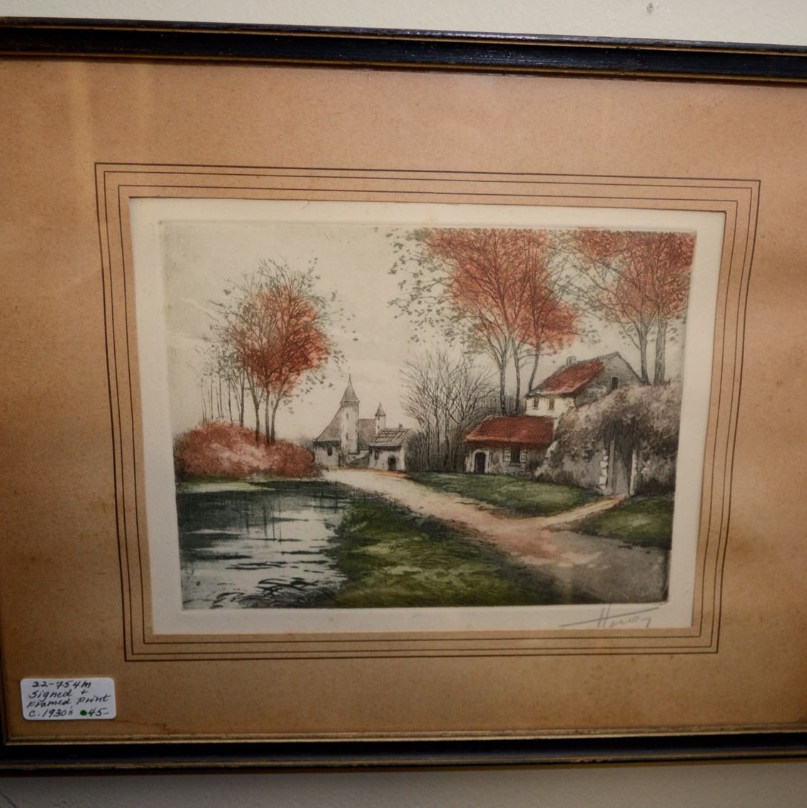 Signed & Framed Print c. 1930's