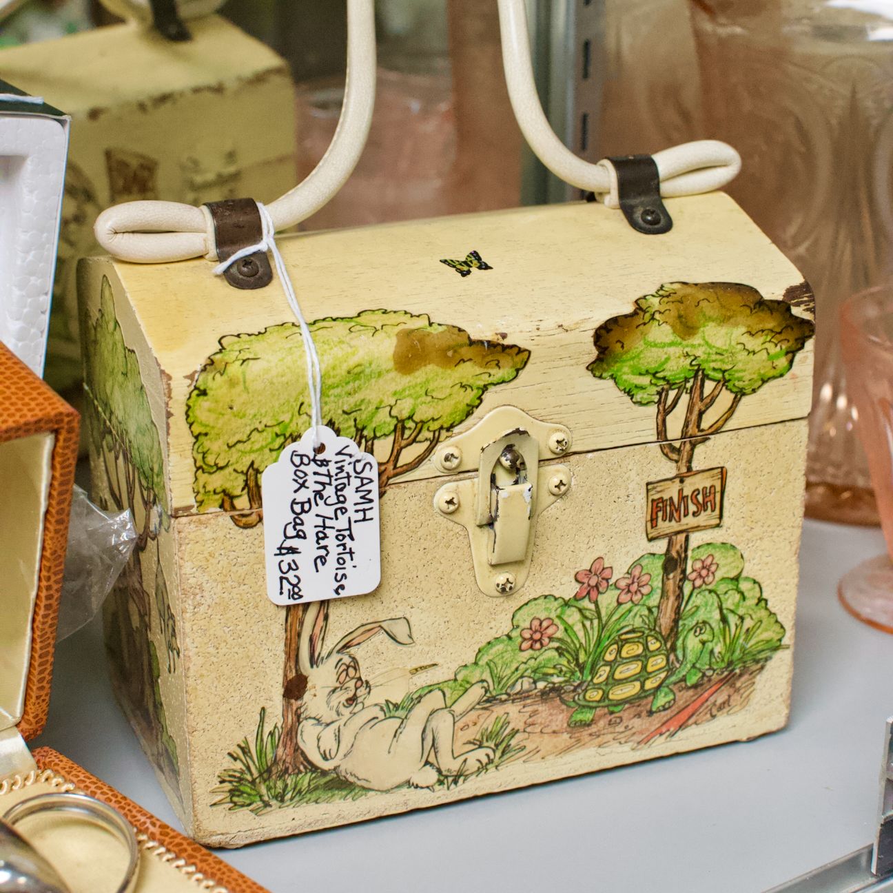 Vintage tortoise & the hare box bag