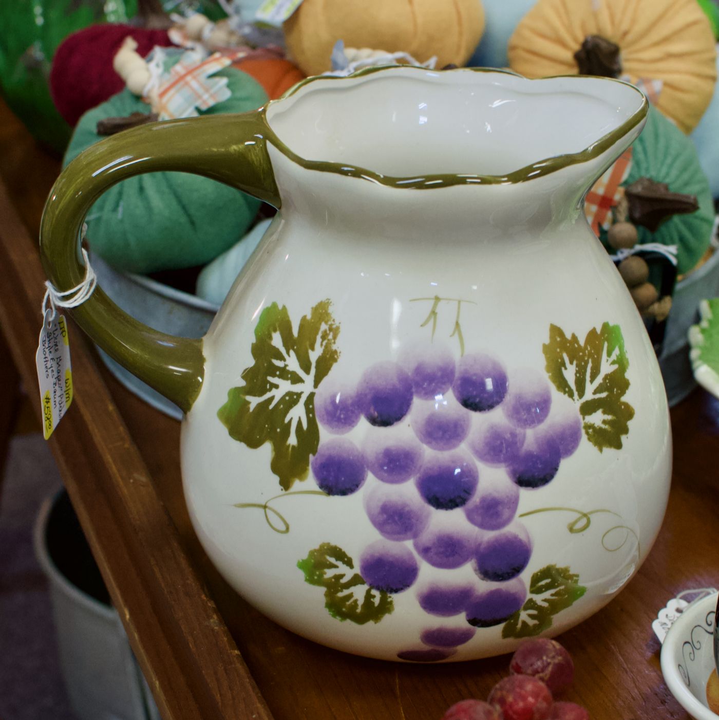 “Wine Grapes” pitcher - Style Eyes Baum Bros
