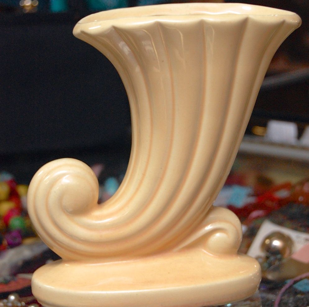 Yellow Cornucopia Vase